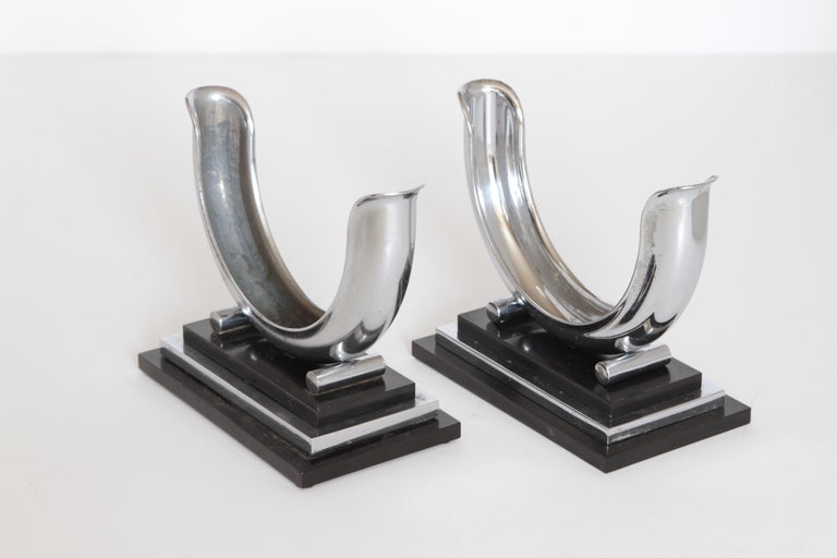 Machine Age Art Deco Dole Valve "U" Shaped Streamline Candlestick ...