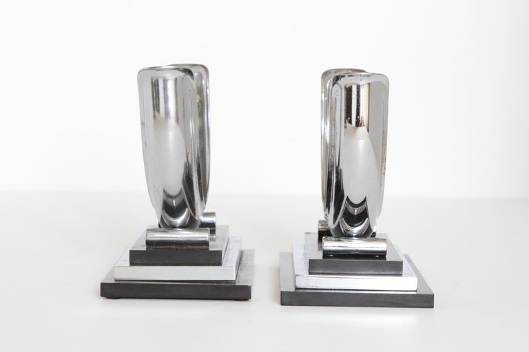 Machine Age Art Deco Dole Valve "U" Shaped Streamline Candlestick ...