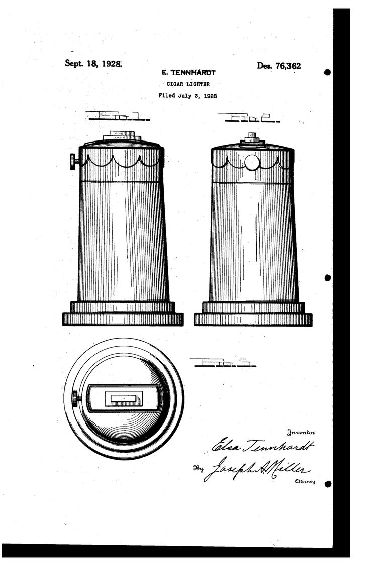 Machine Age Art Deco Elsa Tennhardt Patented Cigar Lighter at 1stDibs ...