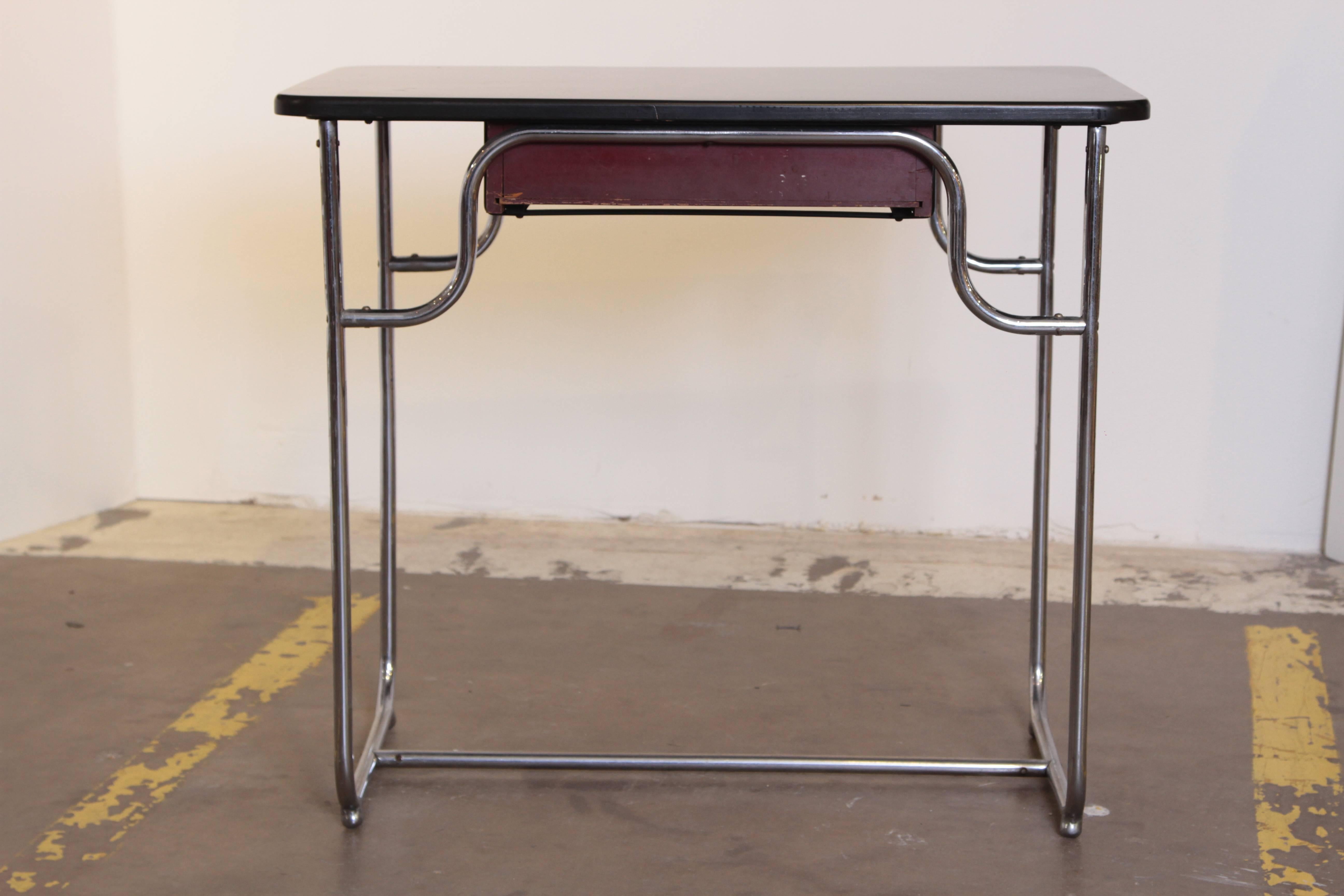 Machine Age Art Deco Lloyd Chromium Furniture Desk Set, Two Desks / Two ...