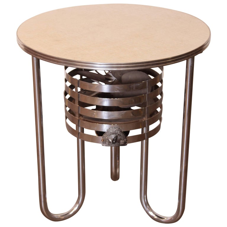 Machine Age Art Deco Royalchrome Fan Table Royal Metal and Kisco ...