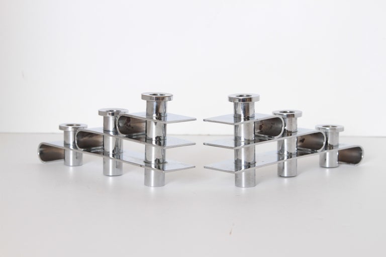 Machine Age Art Deco Streamline Candelabra, Matched Pair, Extreme Build ...