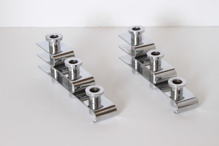 Machine Age Art Deco Streamline Candelabra, Matched Pair, Extreme Build ...
