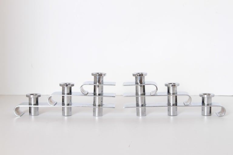Machine Age Art Deco Streamline Candelabra, Matched Pair, Extreme Build ...
