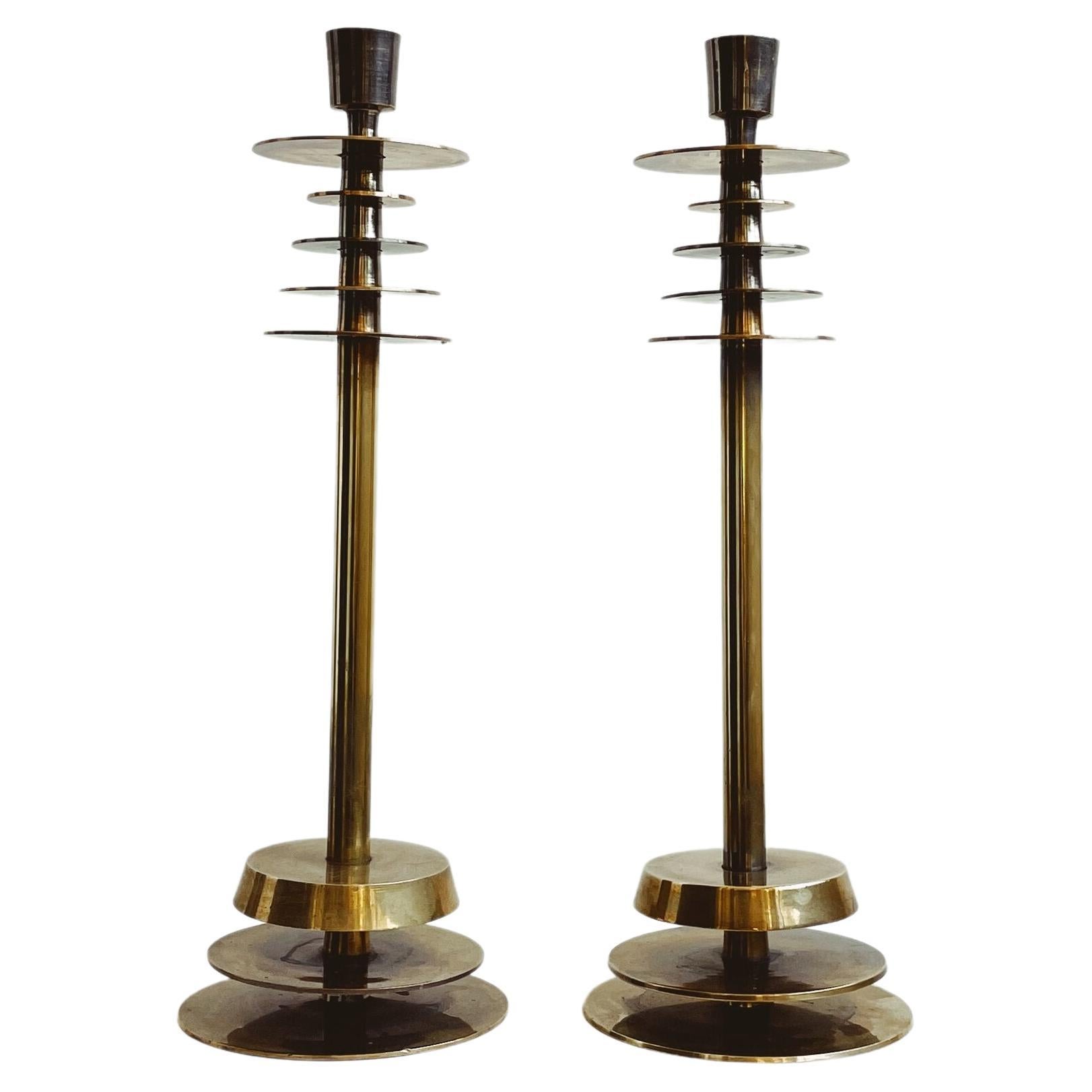 Machine Age Art Deco Dole Valve "U" Shaped Streamline Candlestick ...