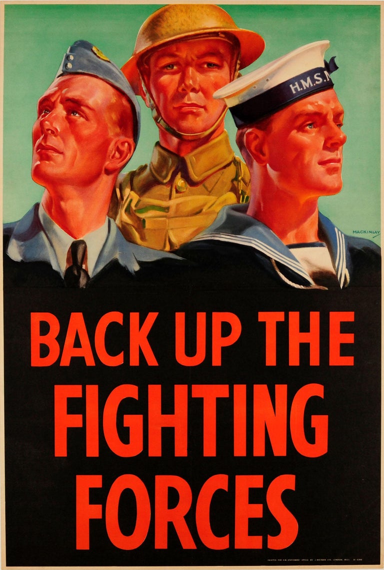 Mackinlay - Original Vintage WWII Poster Back Up The Fighting Forces ...