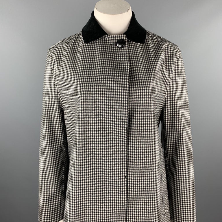 MACKINTOSH Size L Black and White Checkered Wool Coat at 1stDibs ...