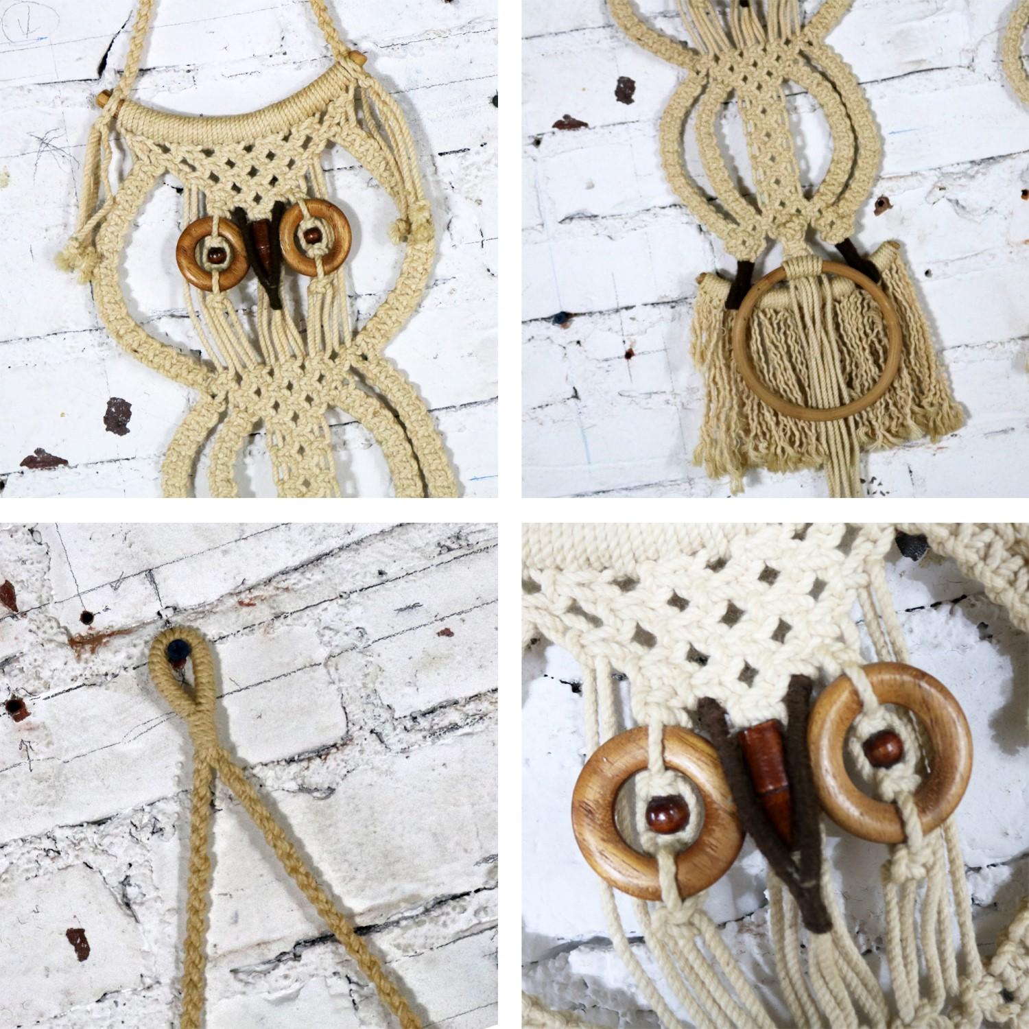 Macramé Owl Wall Hanging or Towel Ring Vintage For Sale at 1stDibs ...