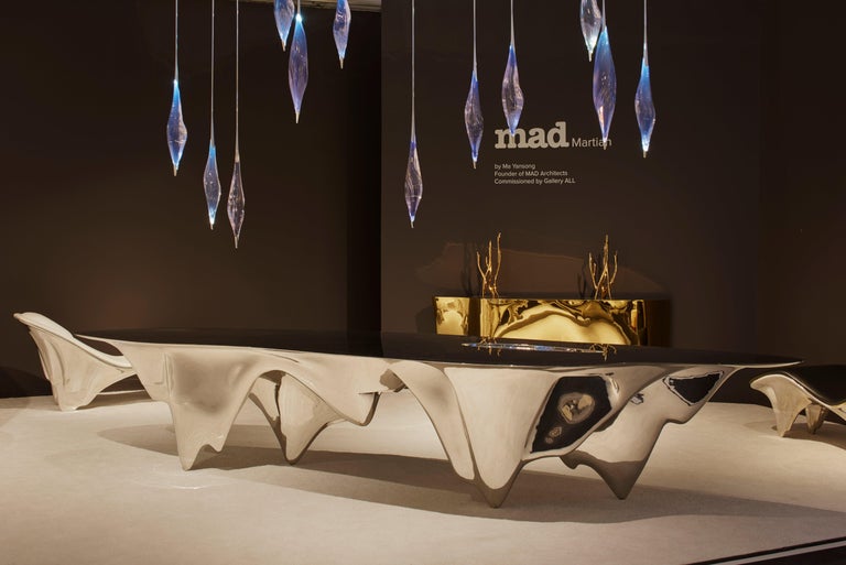 MAD Martian Long Dining Table Polished Stainless Steel by MAD ...
