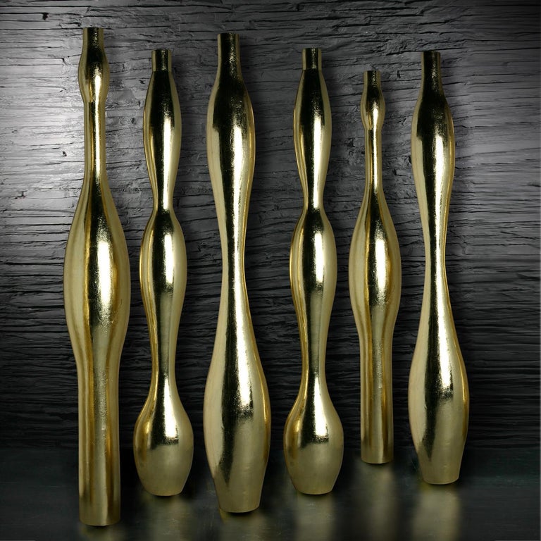 Madame Gold Floor Vase For Sale at 1stDibs