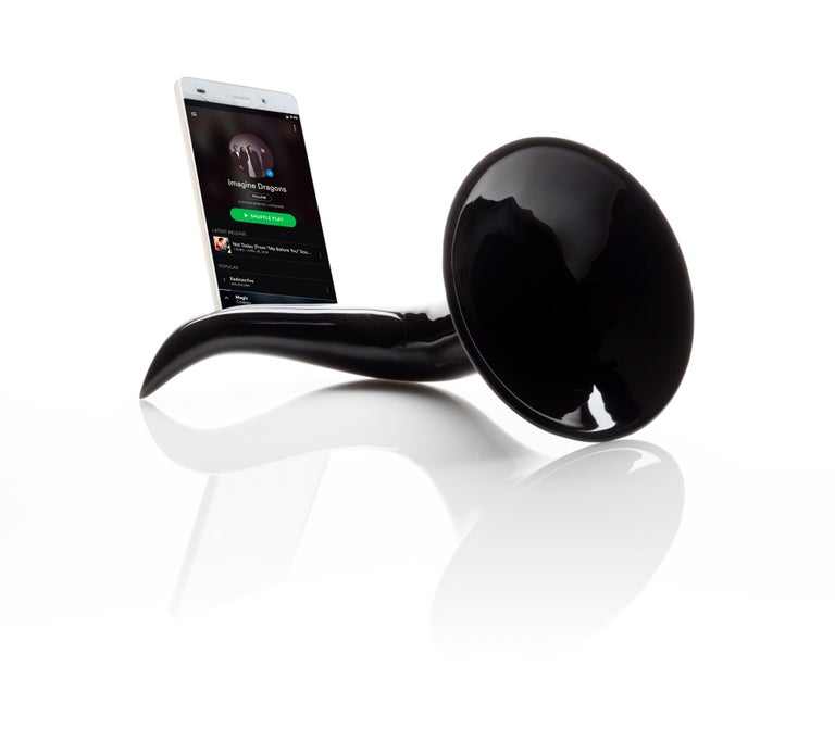 Made in Italy Sound Amplifier, Glossy Black Ceramics, Customizable ...