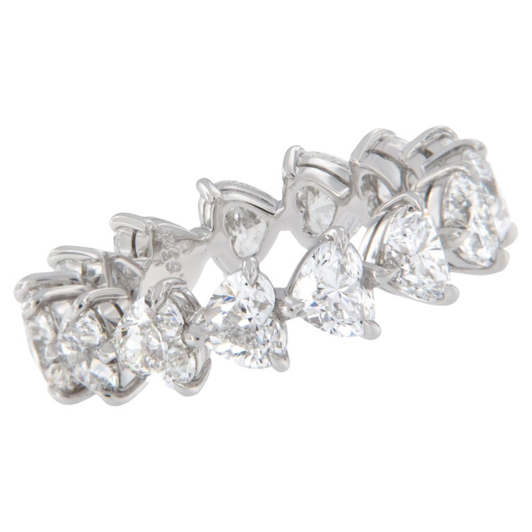 Made in New York Platinum 4.63 Cttw Heart Diamond Eternity Band Ring ...
