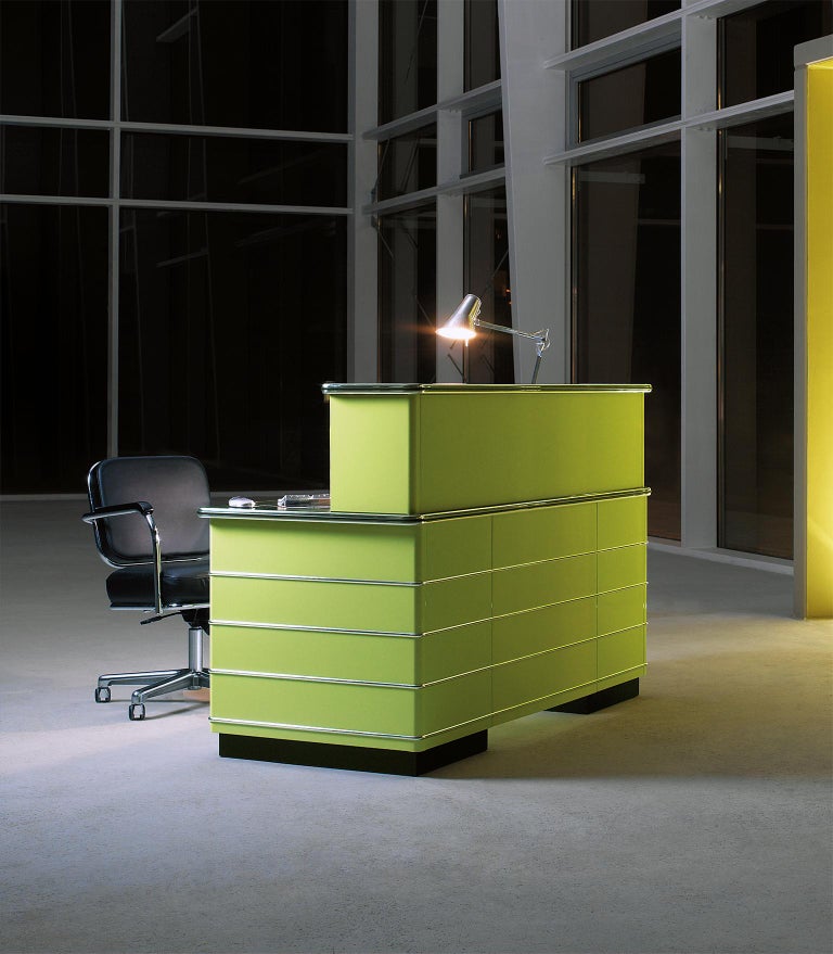 Made to Order Reception Counter in Lacquered Metal With Rounded Corners ...