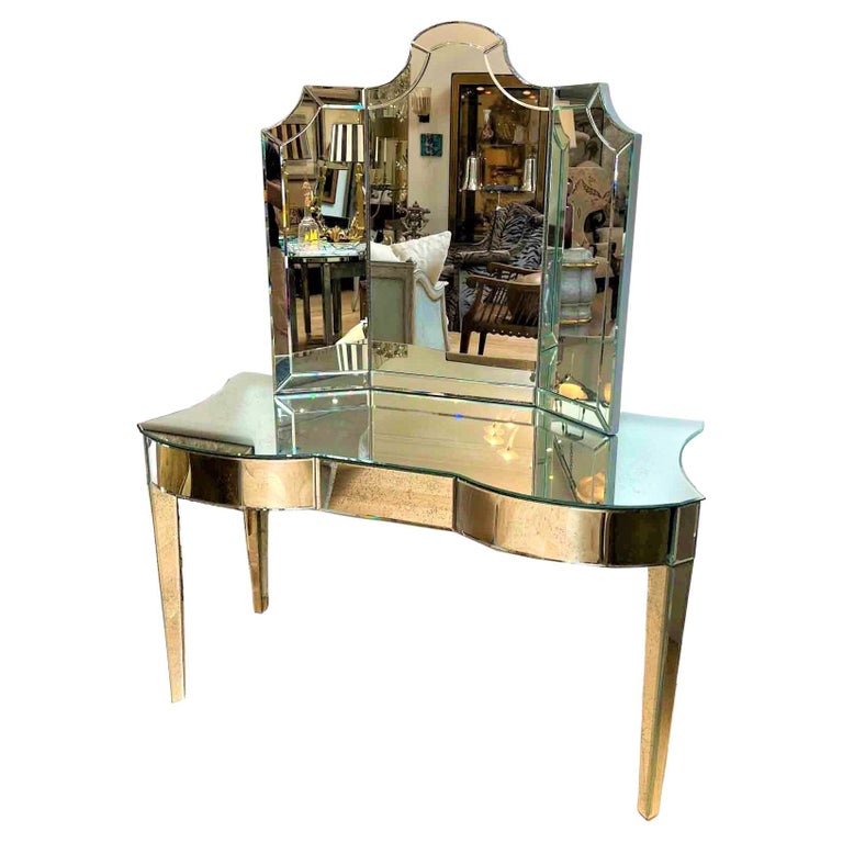 makeup table trifold mirror