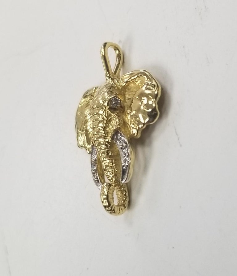 Madleine Kay 18k Yellow Gold "Elephant Head" with Diamond Tusks For ...