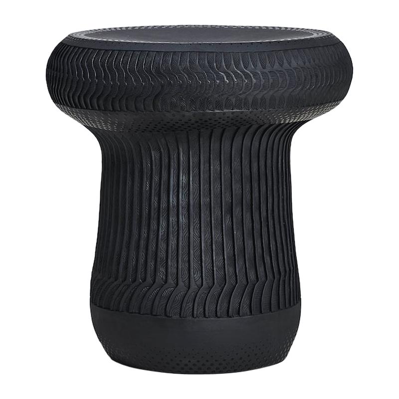 Chuma Maweni, "Imbizo", Carved Ebonized Timber and Clay Stool and Table ...