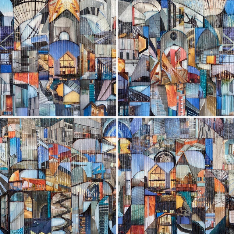 Madonna Phillips - ''Sinuous'' Quadriptych Abstract Architectural ...