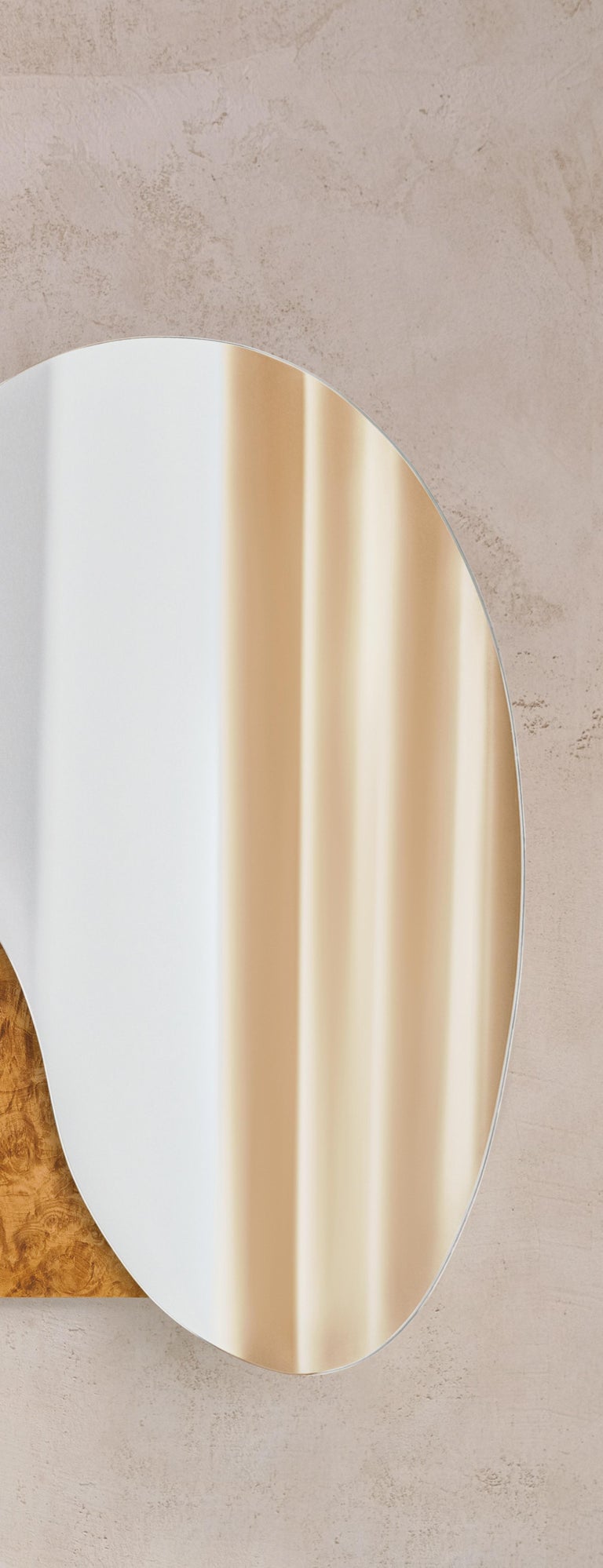 Madrone Wood Veneer Lake Mirror 4 by NOOM For Sale at 1stDibs