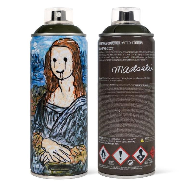 Madsaki - Madsaki Mona Lisa Graffiti Spray Can with Signed Wooden ...