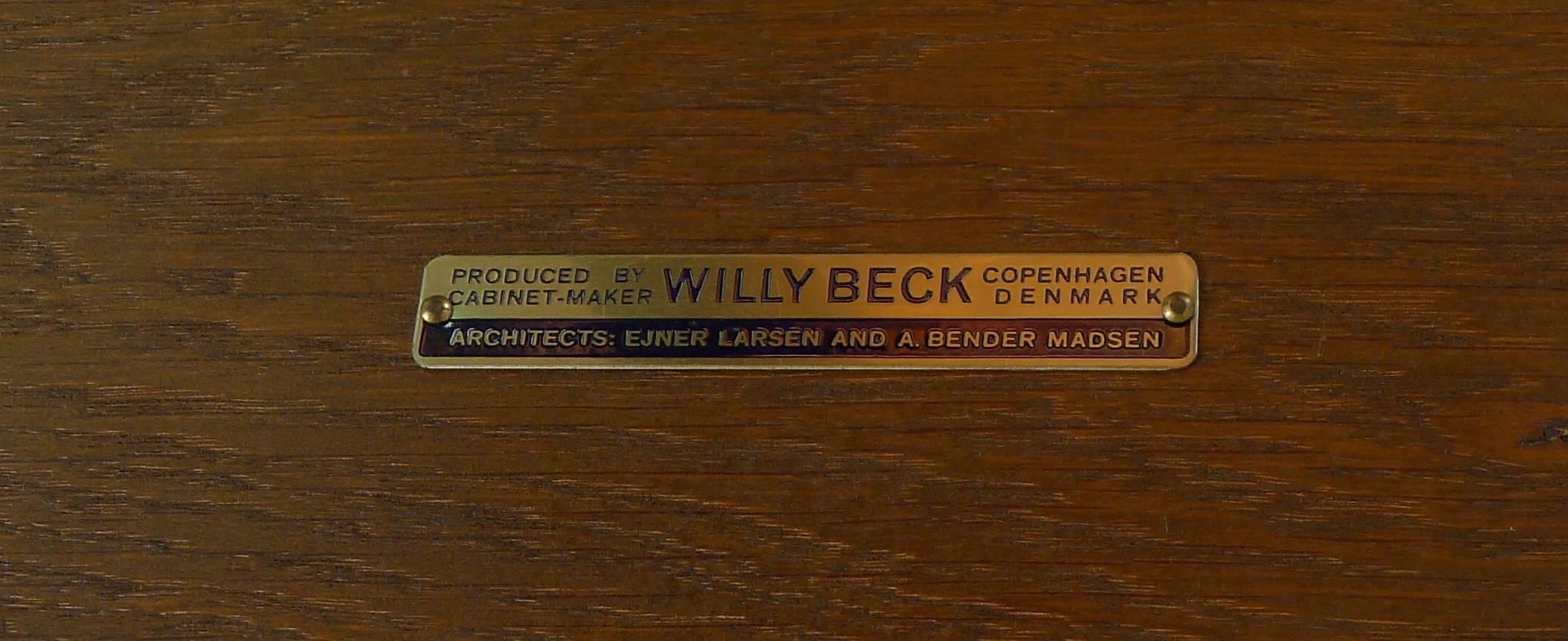 Madsen and Larsen for Willy Beck, Oak Wood Coffee Table with Label ...