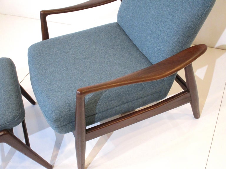 Madsen and Schubell Reclining Lounge Chair w/ Otto for Povl Dinesen at ...