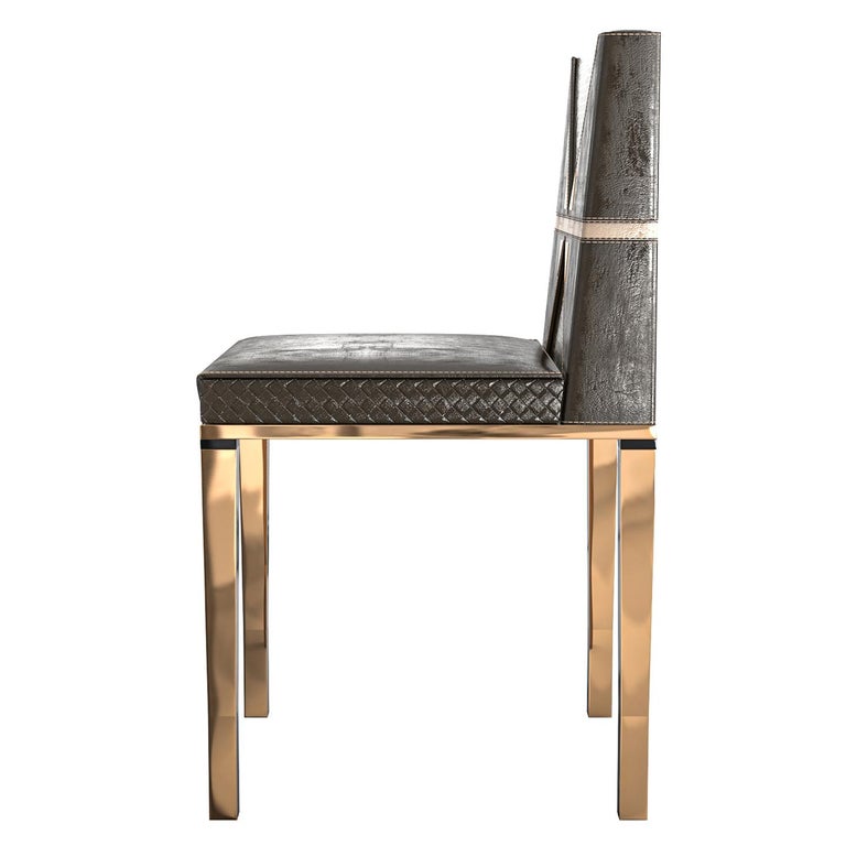 "Maestà" Chair with Bronze Details and Tailor Made Leather, Istanbul ...