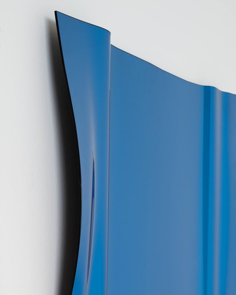 Maestrale Blue Folded Mirror by Piero Lissoni for Glas Italia For Sale ...