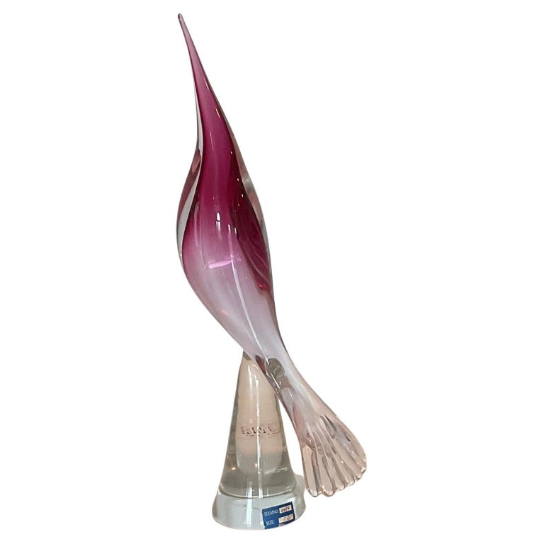 Maestro Renato Anatra Large Sommerso Murano Art Glass Bird Sculpture ...