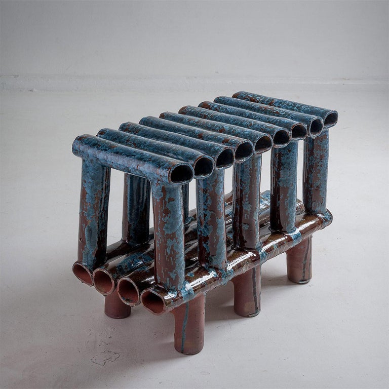 Magazine Table in Blue and Bronze Ceramic by Milan Pekar For Sale at ...