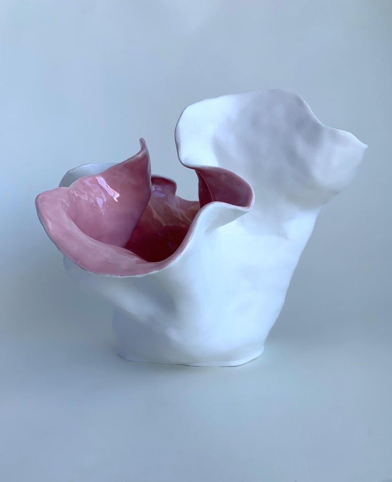 Magda Von Hanau - Visceral Blush II, Clay Sculpture with Glass Glaze ...