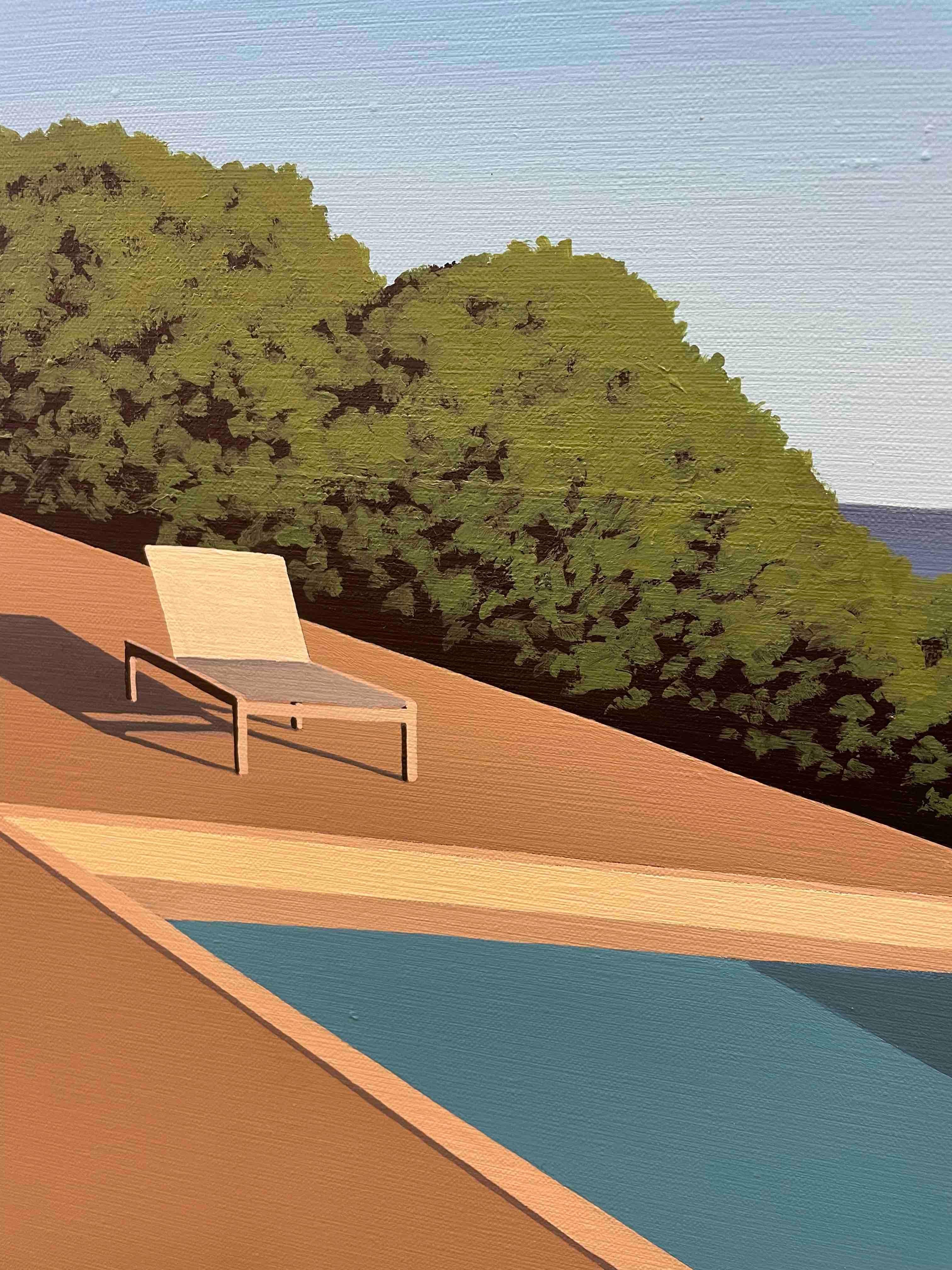 Magdalena Laskowska - Evening by the pool - landscape painting For Sale ...