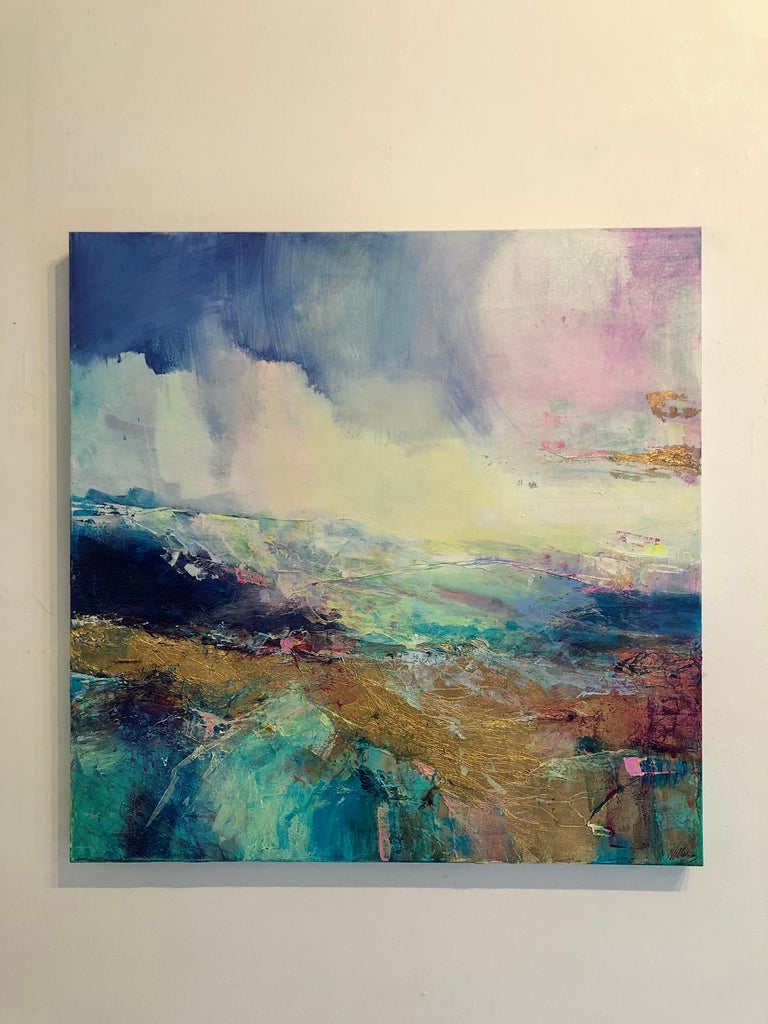 Magdalena Morey - Coastal Walk I - mixed media landscape seascape ...