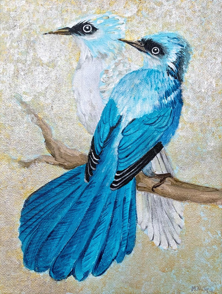 Magdalena Nałęcz - Cerulean flycatcher - Figurative, Acrylic, Animals ...