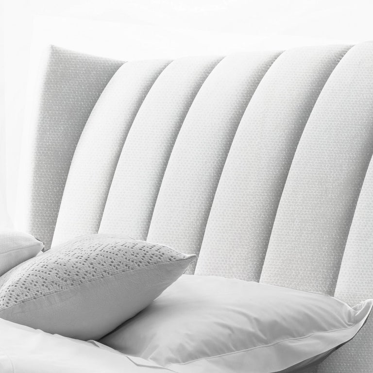 In stock in Los Angeles, White Velvet Magenta Bed, Designed by Luca ...