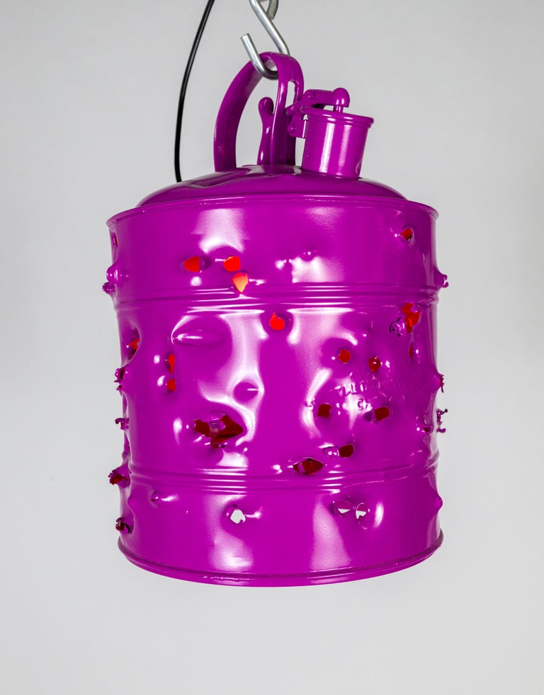 Magenta Bullet Holed Gas Can Light by Charles Linder For Sale at 1stDibs