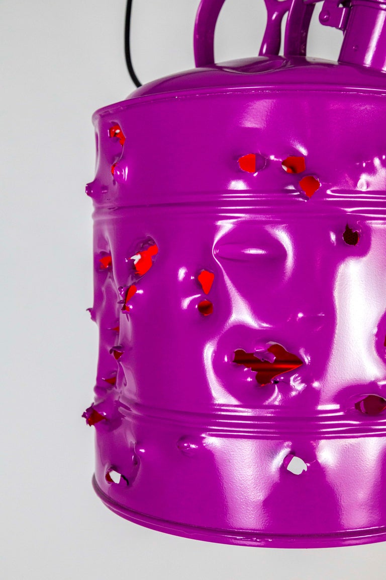 Magenta Bullet Holed Gas Can Light by Charles Linder For Sale at 1stDibs