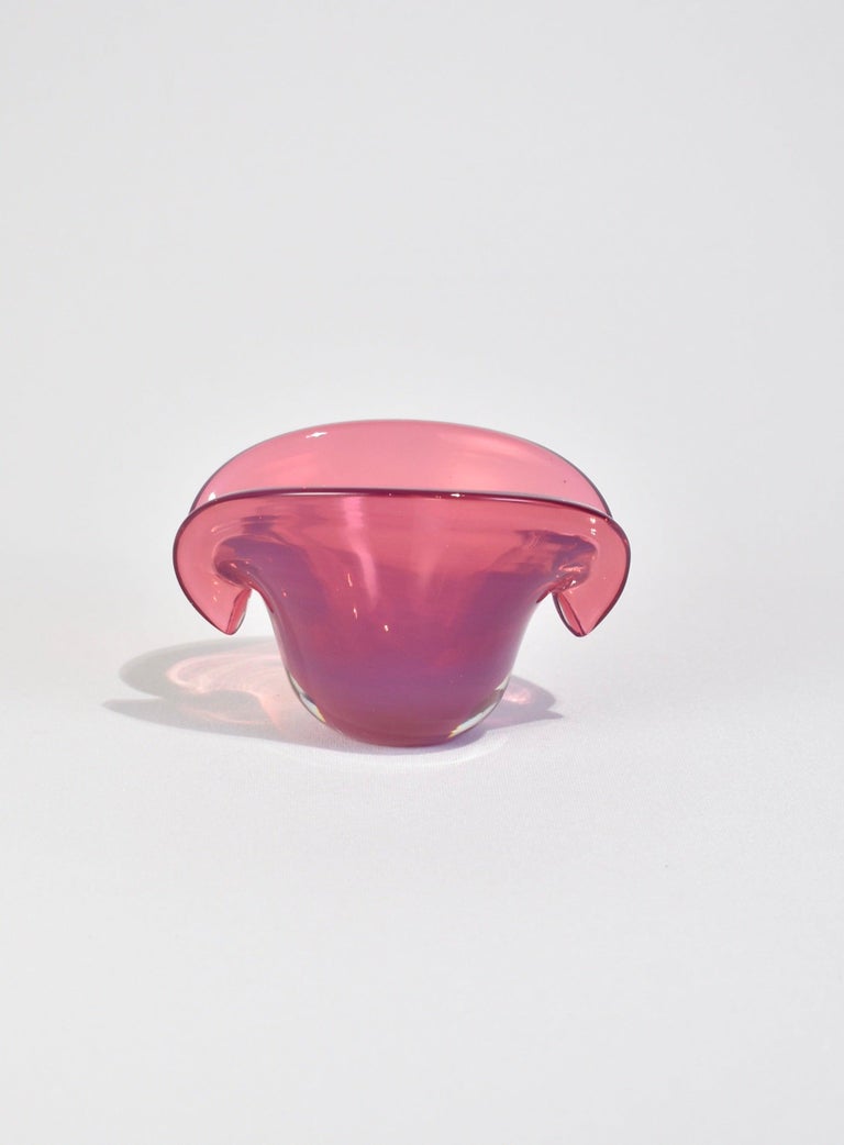 Magenta Glass Clam Vase at 1stDibs