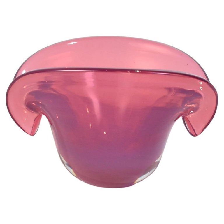 Magenta Glass Clam Vase at 1stDibs