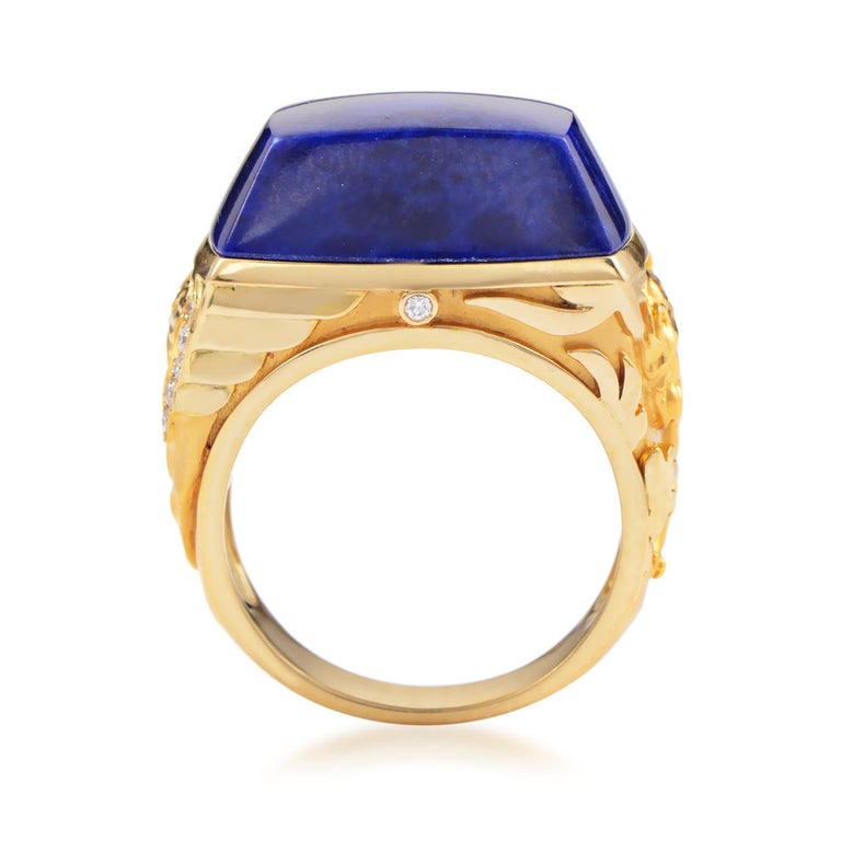 Magerit Babylon 18 Karat Gold Diamond and Lapis Lazuli Cocktail Ring ...