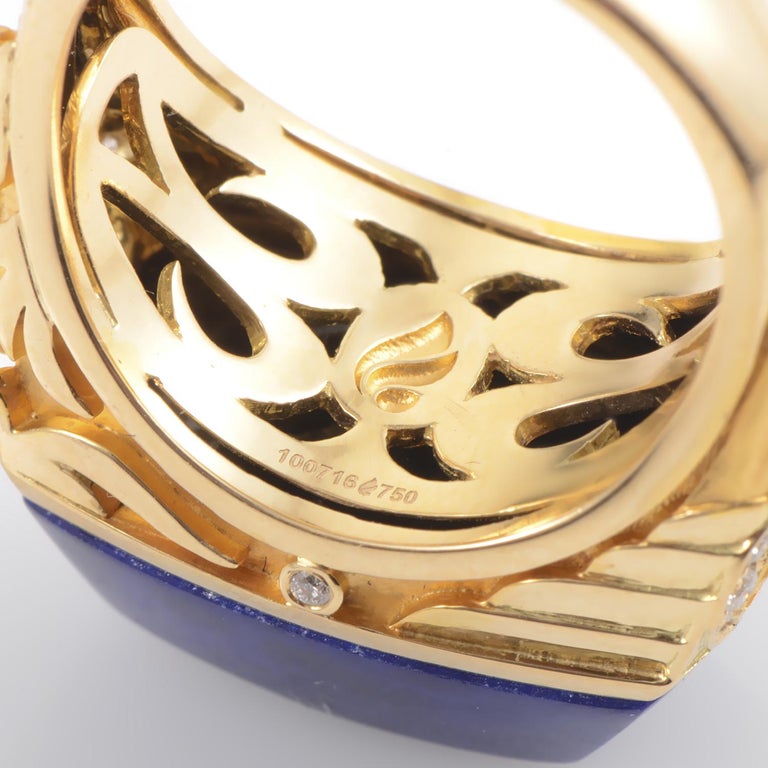Magerit Babylon 18 Karat Gold Diamond and Lapis Lazuli Cocktail Ring ...