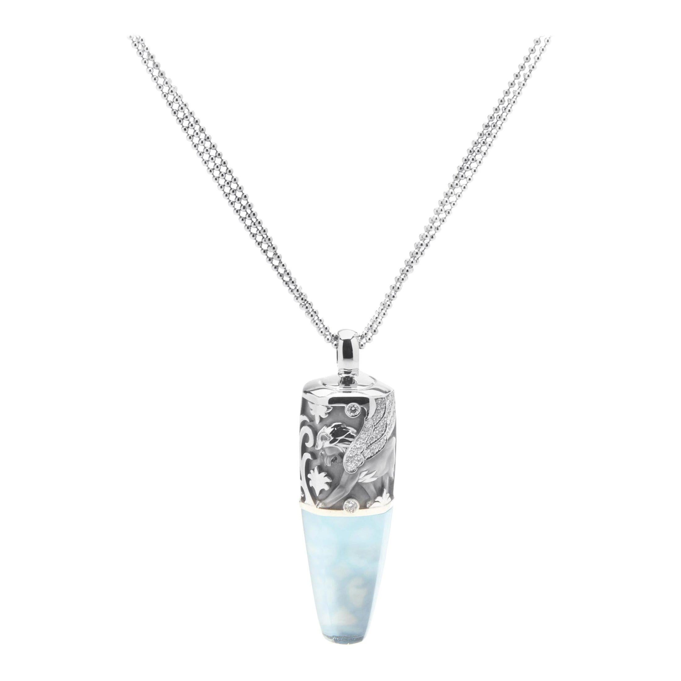 Magerit Puma Diamond Gold Pendant Necklace at 1stDibs