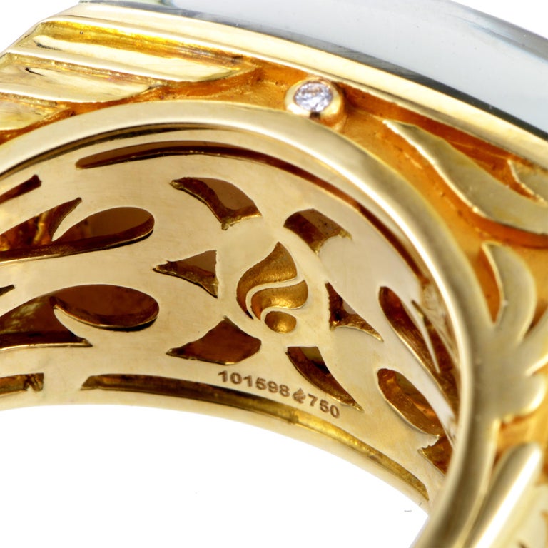 Magerit Babylon Caramelo 18 Karat Yellow Gold Diamond and Green Quartz ...