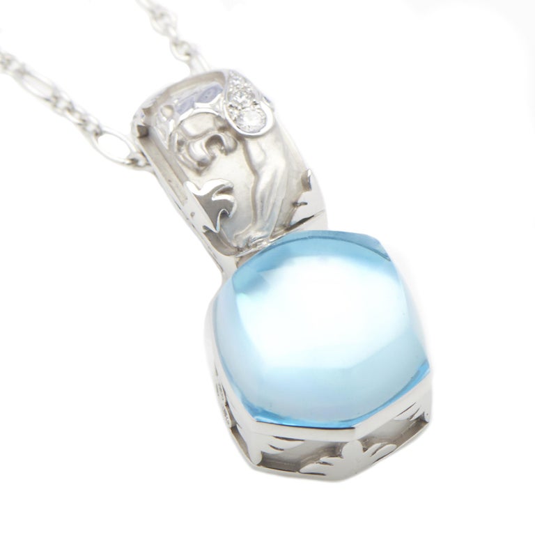Magerit Babylon Caramelo Mini 18 Karat Gold Diamond and Topaz Pendant ...