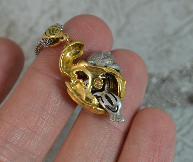 Magerit Dreams 18 Carat Gold and Diamond Bear Pendant and Chain at 1stDibs