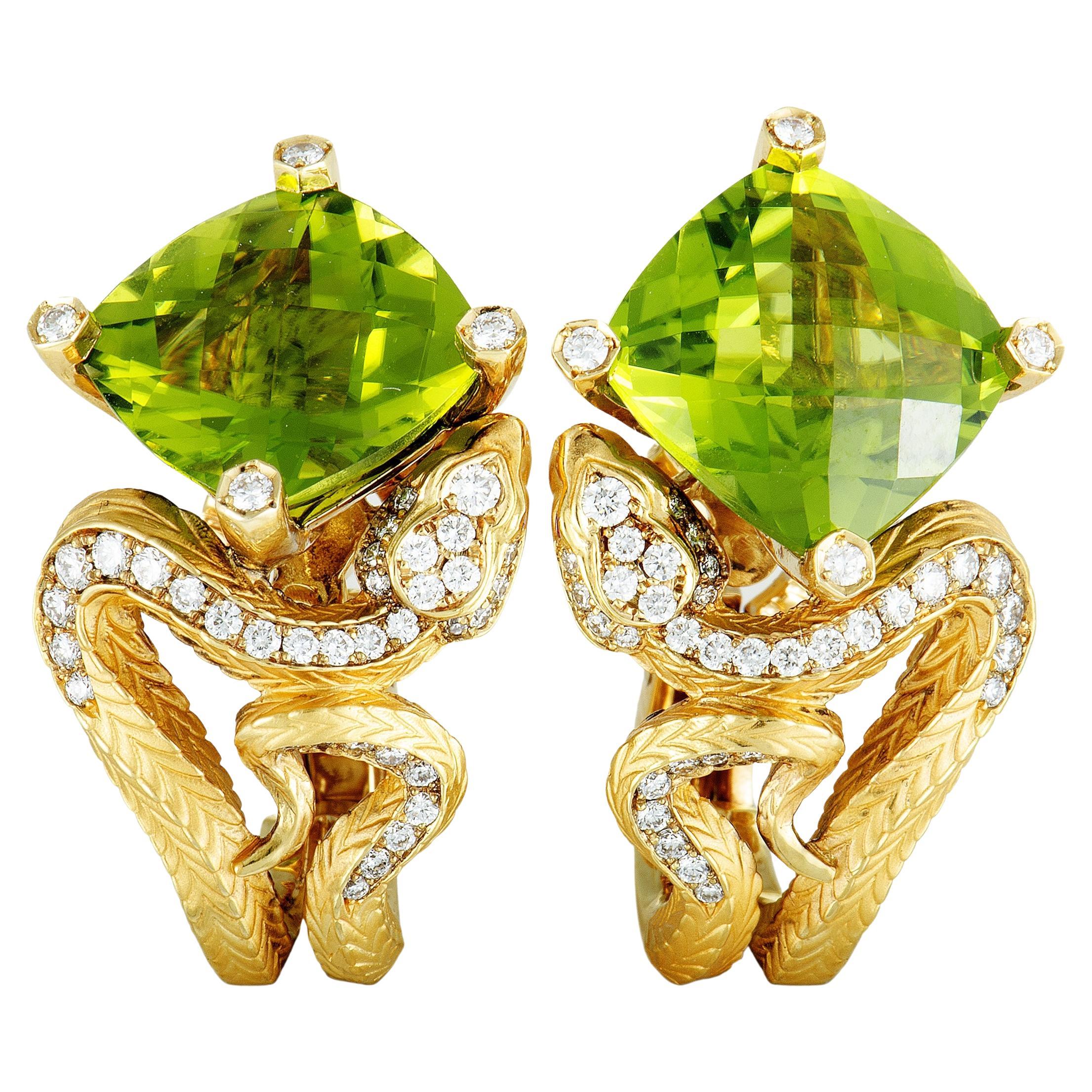 Magerit Versailles Diamond Sapphire 18K Yellow Gold 'Fuente' Dangle ...