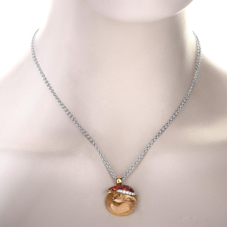 Magerit Tender 18K Rose Gold 0.22 ct Diamond Sleeping Fox Pendant ...