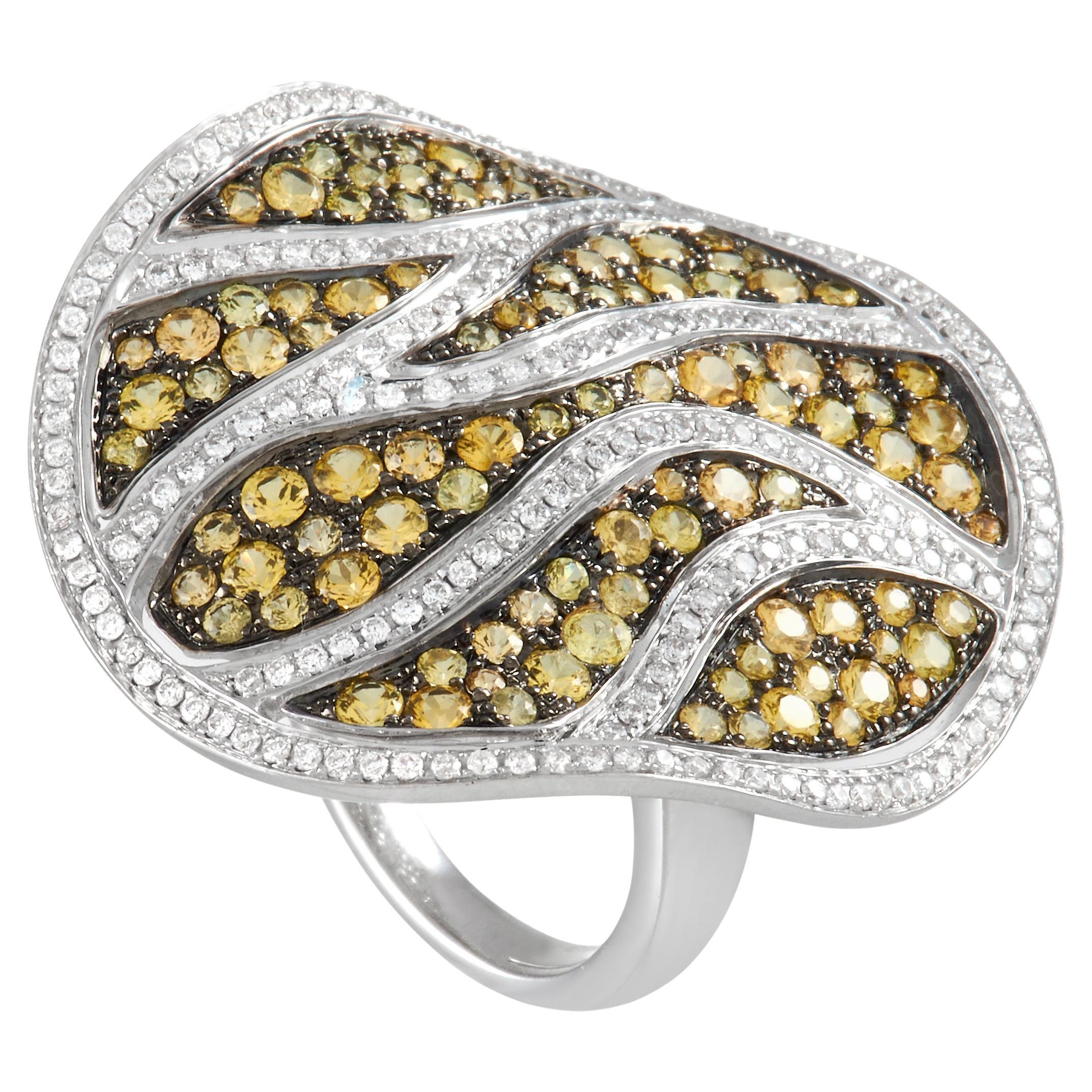 Dior Feu D'Artifice Sapphire Diamond Gold Ring at 1stDibs