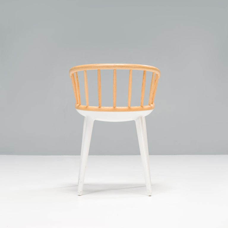 Magis White and Natural Ash Cyborg Stick Dining Chairs, Set of 7 For ...