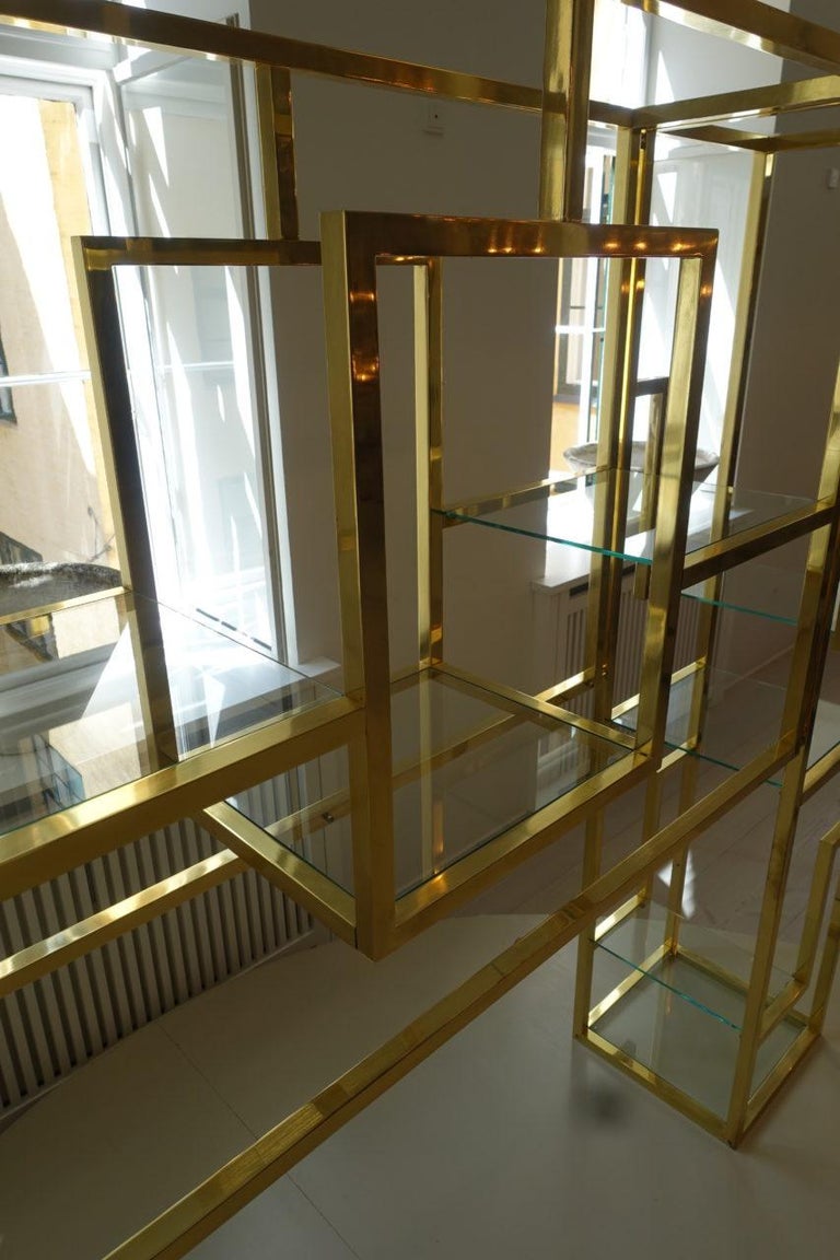 Magnificant 1960s French Brass Shelving Unit at 1stDibs