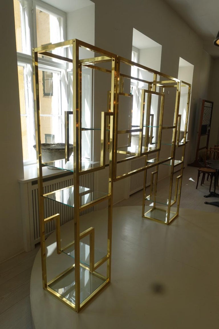 Magnificant 1960s French Brass Shelving Unit at 1stDibs